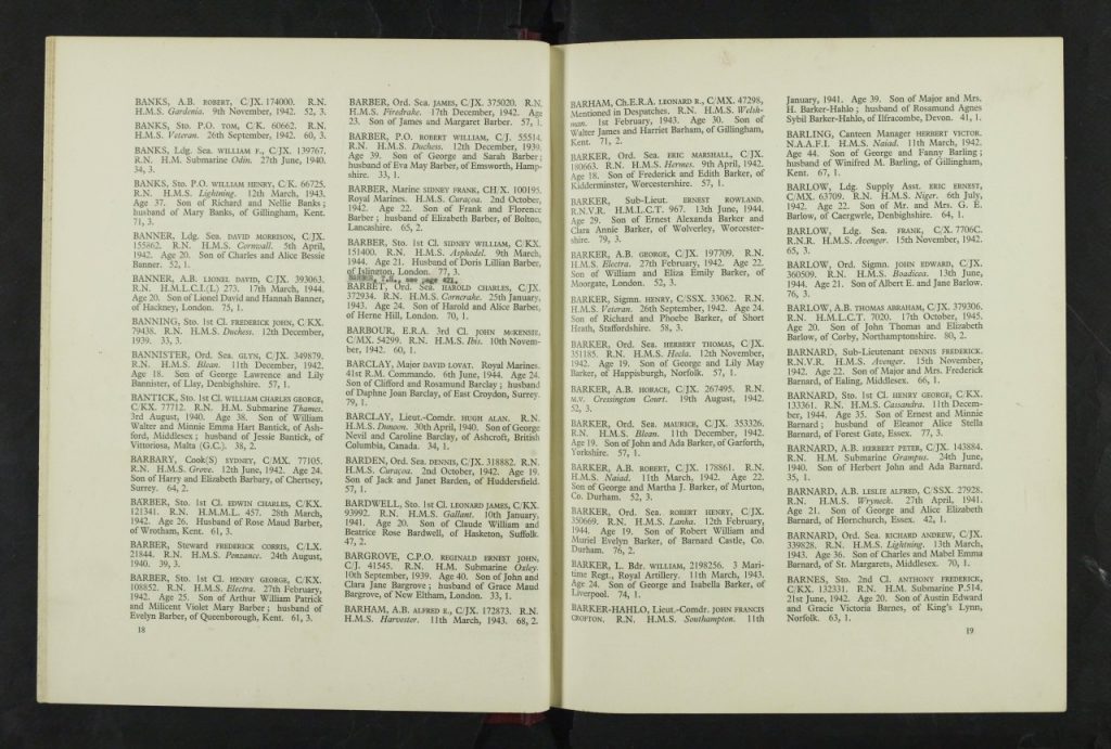 Maurice Barker – Ordinary Seaman C/JX353326 – Garforth Roll Of Honour